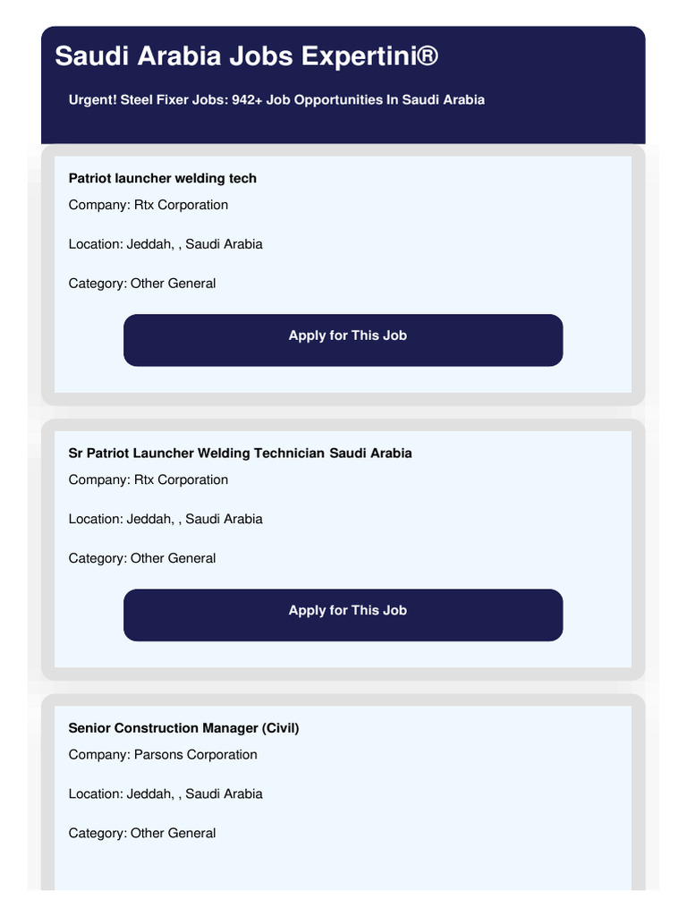 steel-fixer-jobs-saudi-arabia | PDF | Engineering