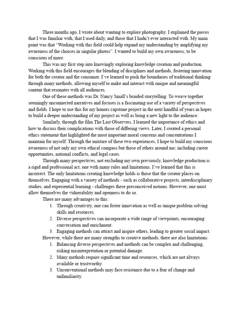 PK 2150 Creative Manifesto | PDF | Liberal Arts Education | Cognitive ...