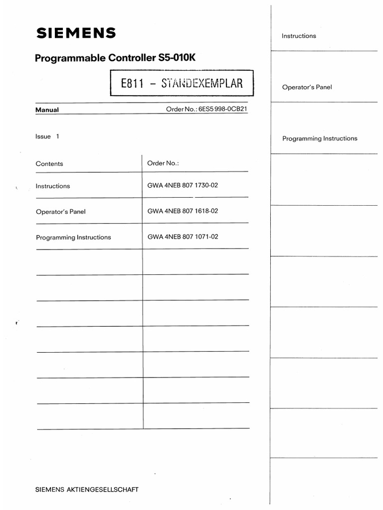 Siemens_S5_PLC_Kap.01_Instructions | PDF