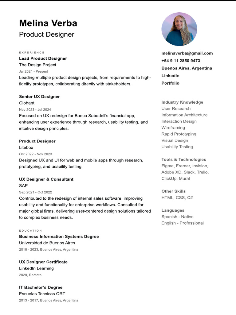 MelinaVerba CV | PDF