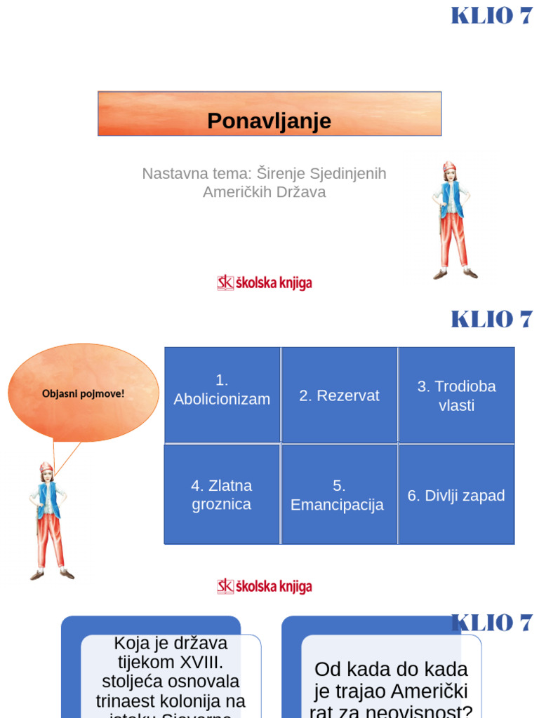 Klio 7 - PPT - Sirenje SAD-A - Ponavljanje | PDF