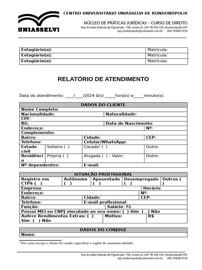 Relatório de Atendimento | PDF
