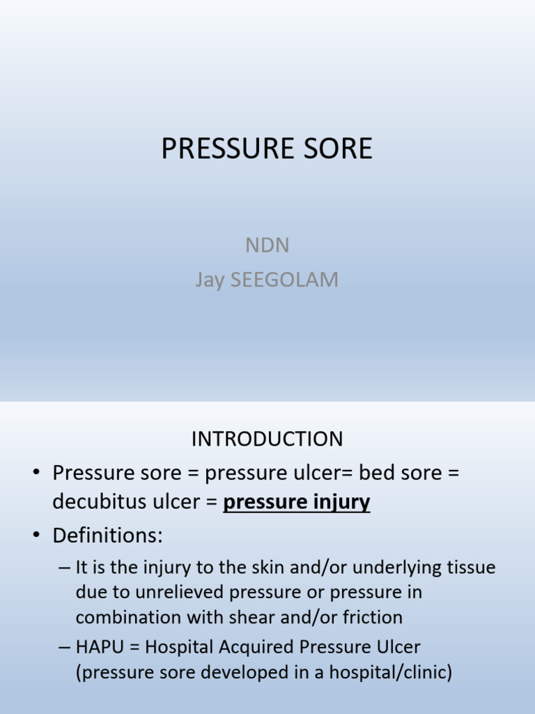 Pressure Sore | PDF | Diseases And Disorders | Medical Specialties