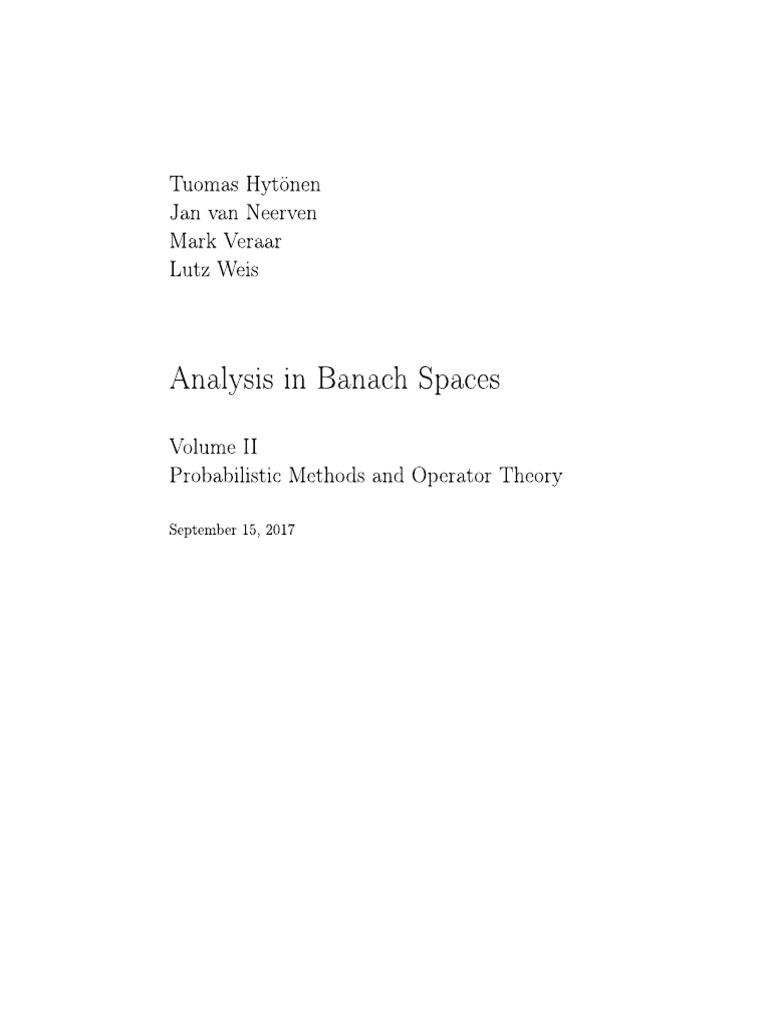 Analysis on Banach Spaces | PDF