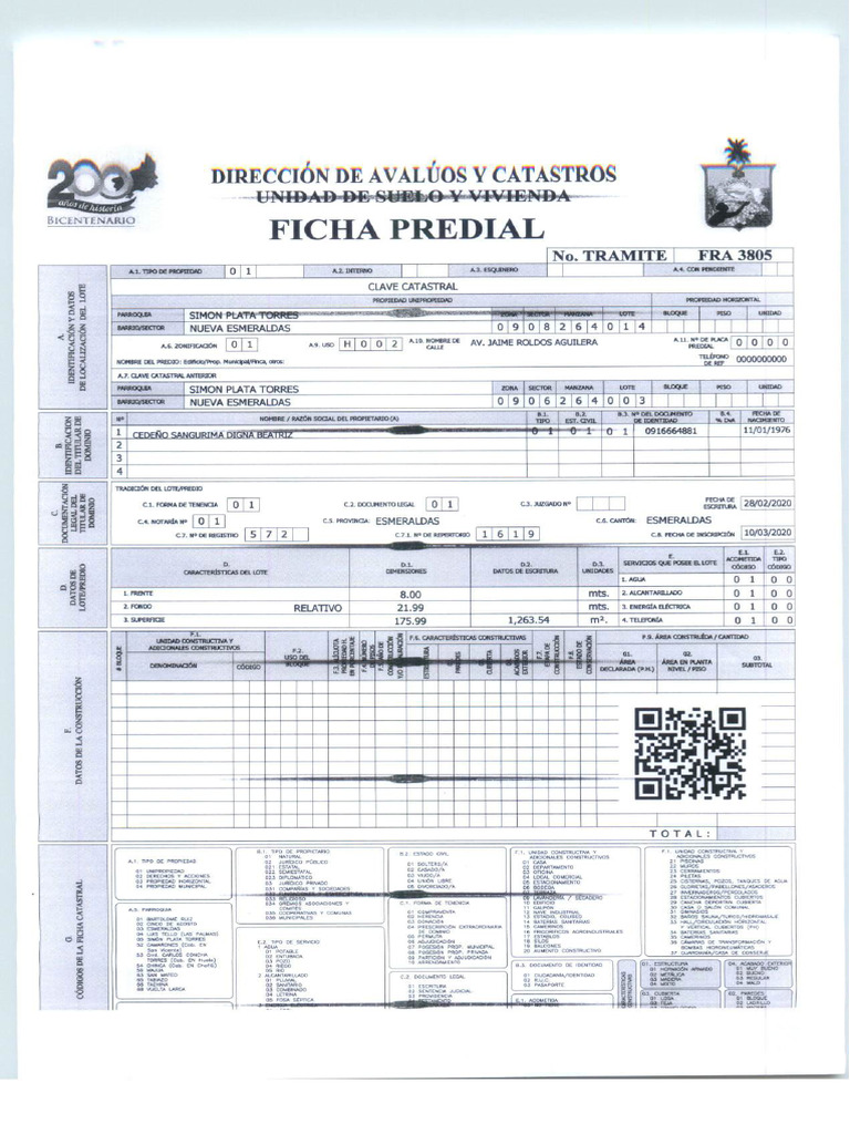 Fichas Predial | PDF