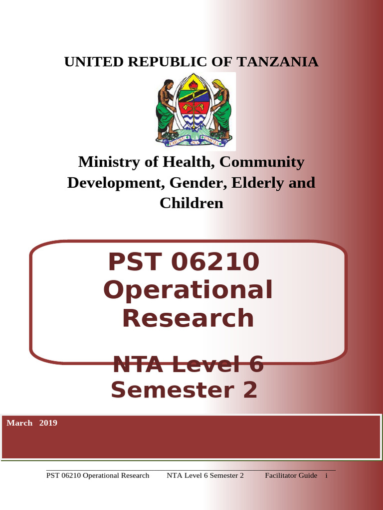 Operational Research - Edited FINAL | PDF | Percentage | Statistics