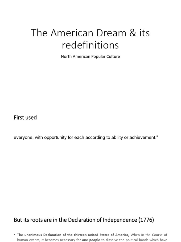 Redefining the American Dream Today | PDF
