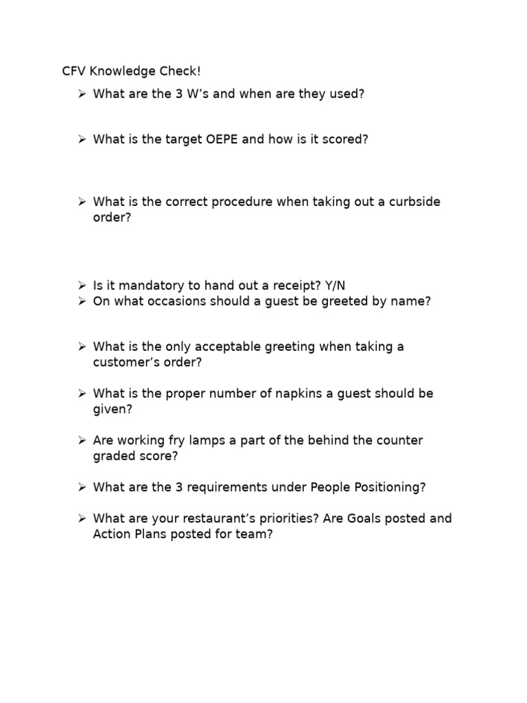 CF V Knowledge Check | PDF