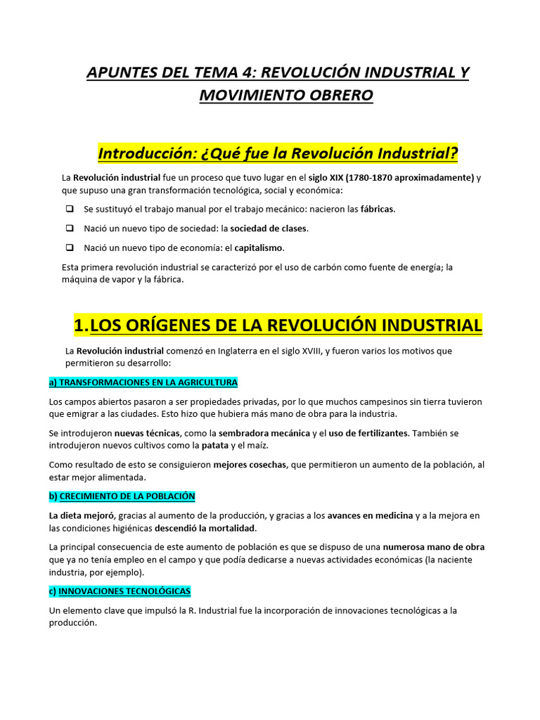 Revolución Industrial y Movimiento Obrero | PDF | marxismo | Revolución ...