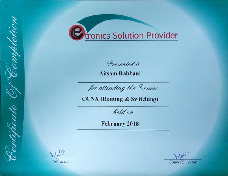 CCNA Certificate | PDF