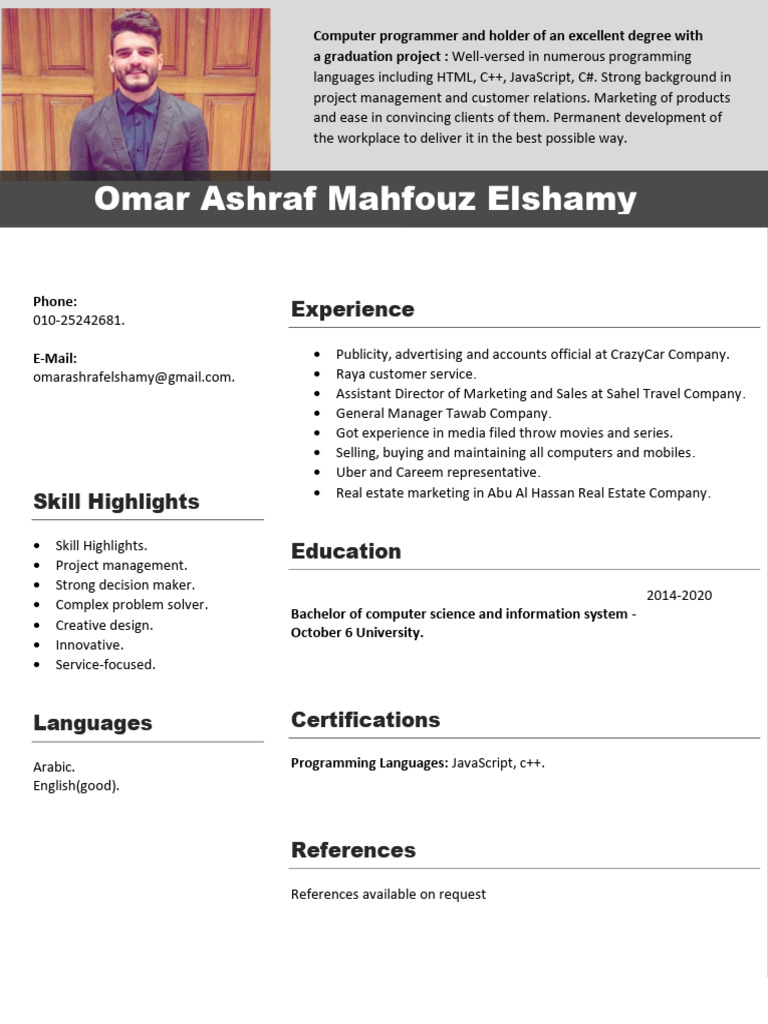 CV Omar Ashraf Elshamy | PDF