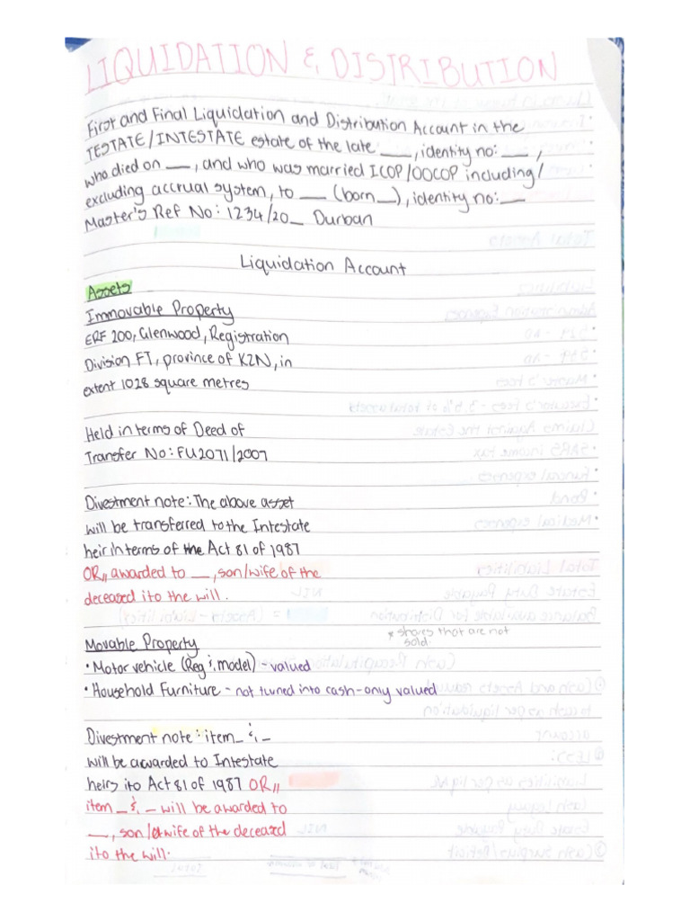 Liquidation Account | PDF