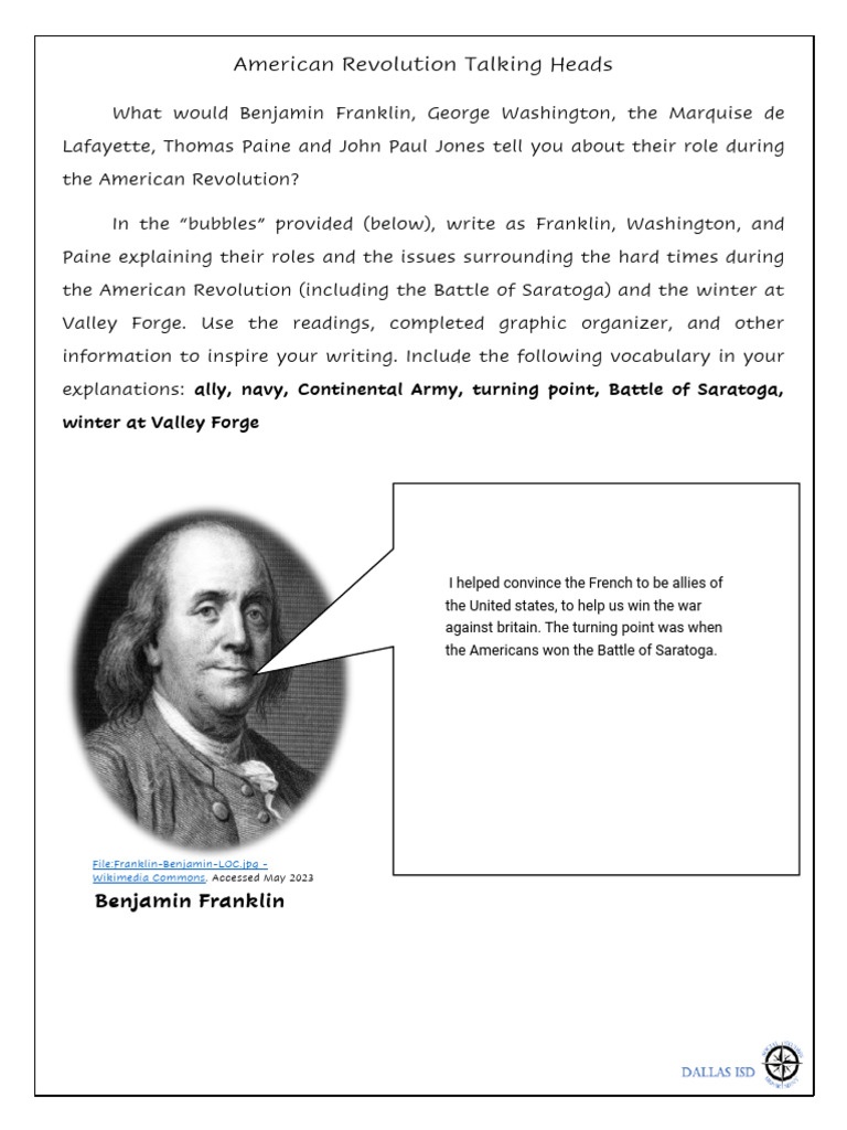 American Revolution Talking Heads | PDF | American Revolution | Valley Forge