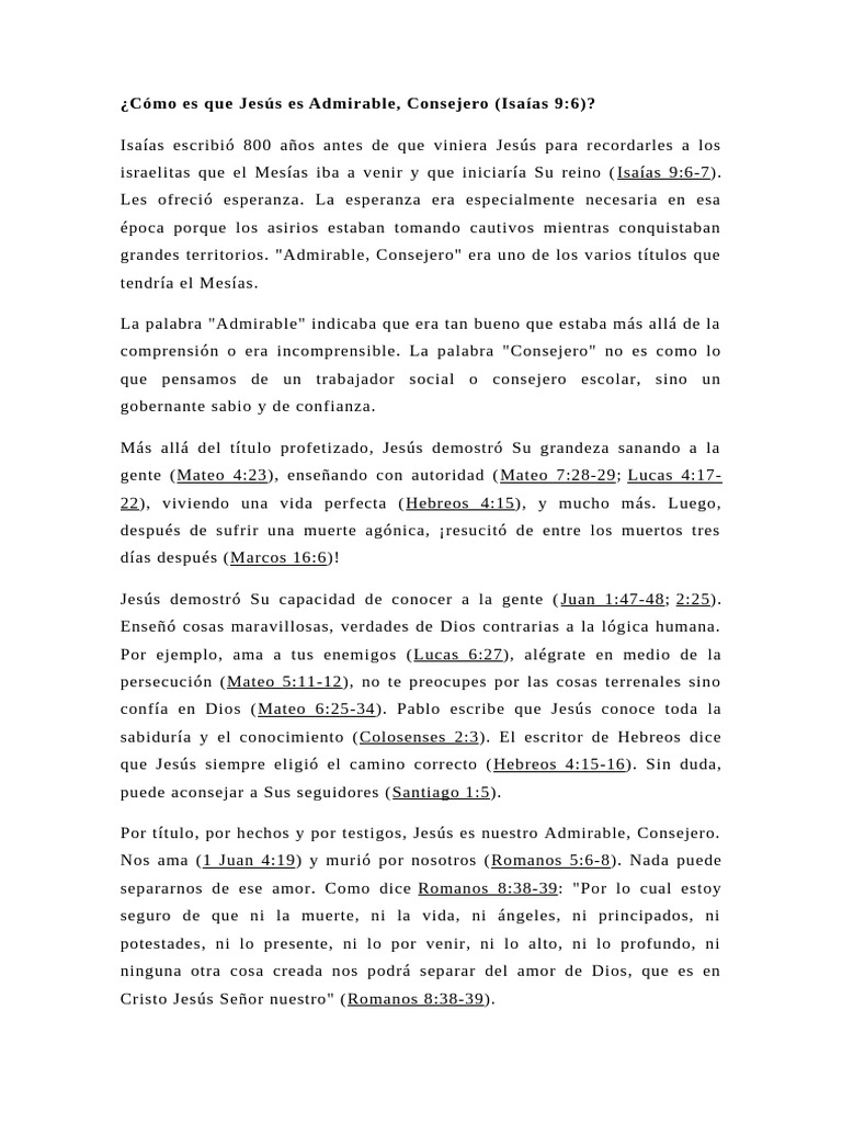 Cómo Es Que Jesús Es Admirable | PDF | Jesús | Cristo (título)