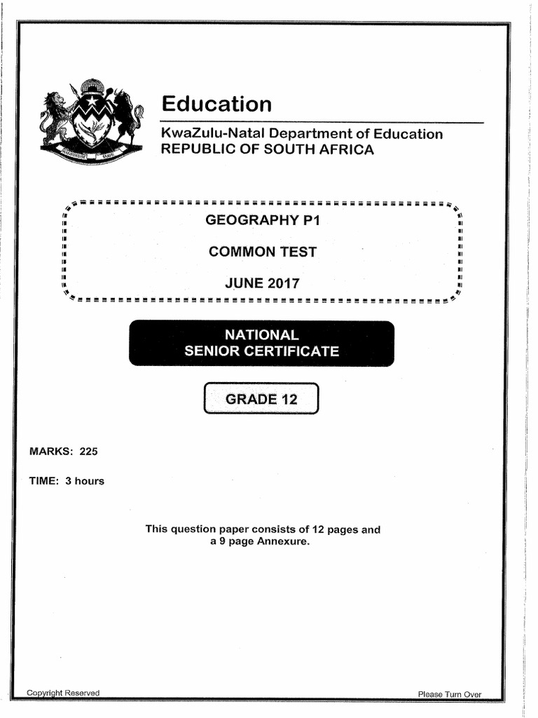 June Geog P1 QP Memo | PDF