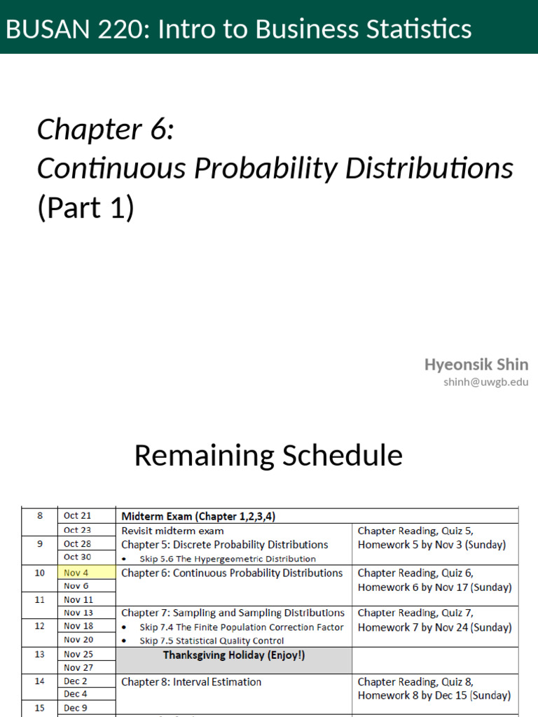 06 Continuous Probability Distributions - Part 1 | PDF | Probability Distribution | Random Variable