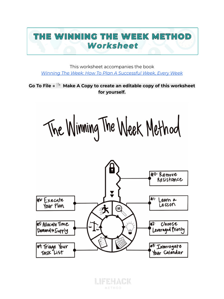 Winning the Week Method Worksheet | PDF