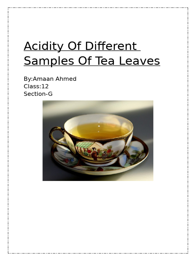 chemistry project | PDF | Tea | Filtration