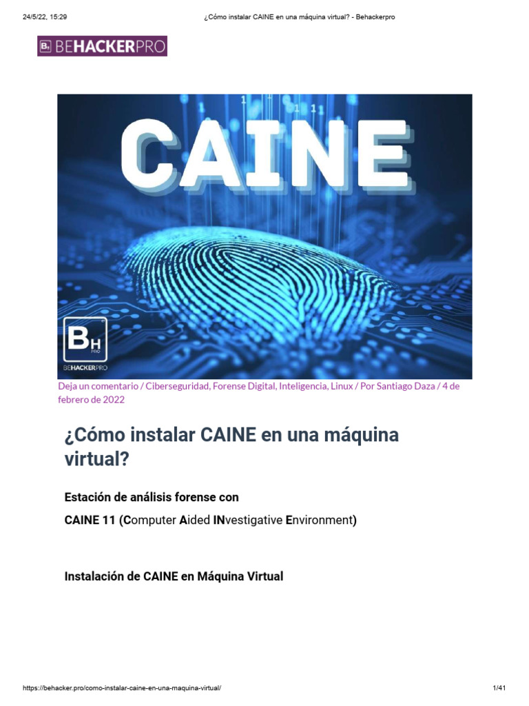 ¿Cómo Instalar CAINE en Una Máquina Virtual - Behackerpro | PDF ...