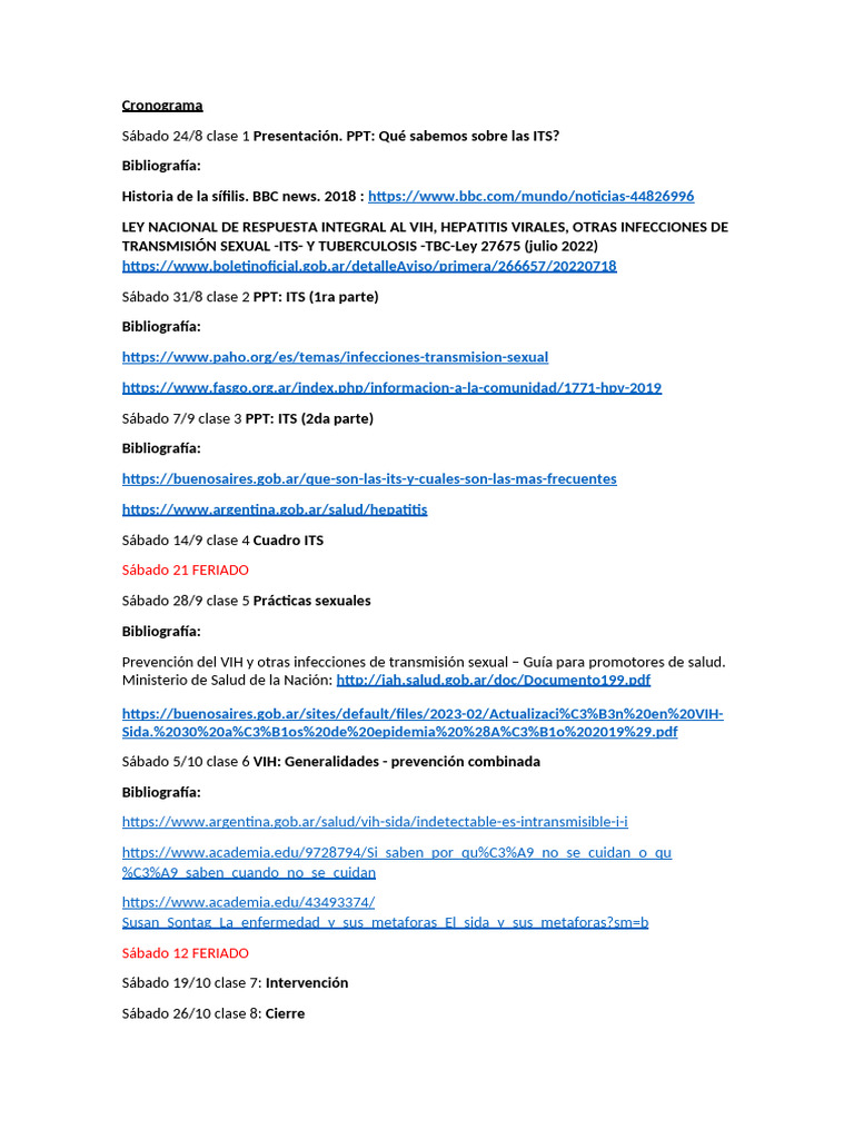 Semi SPyC Cronograma y Biblio 2024 | PDF