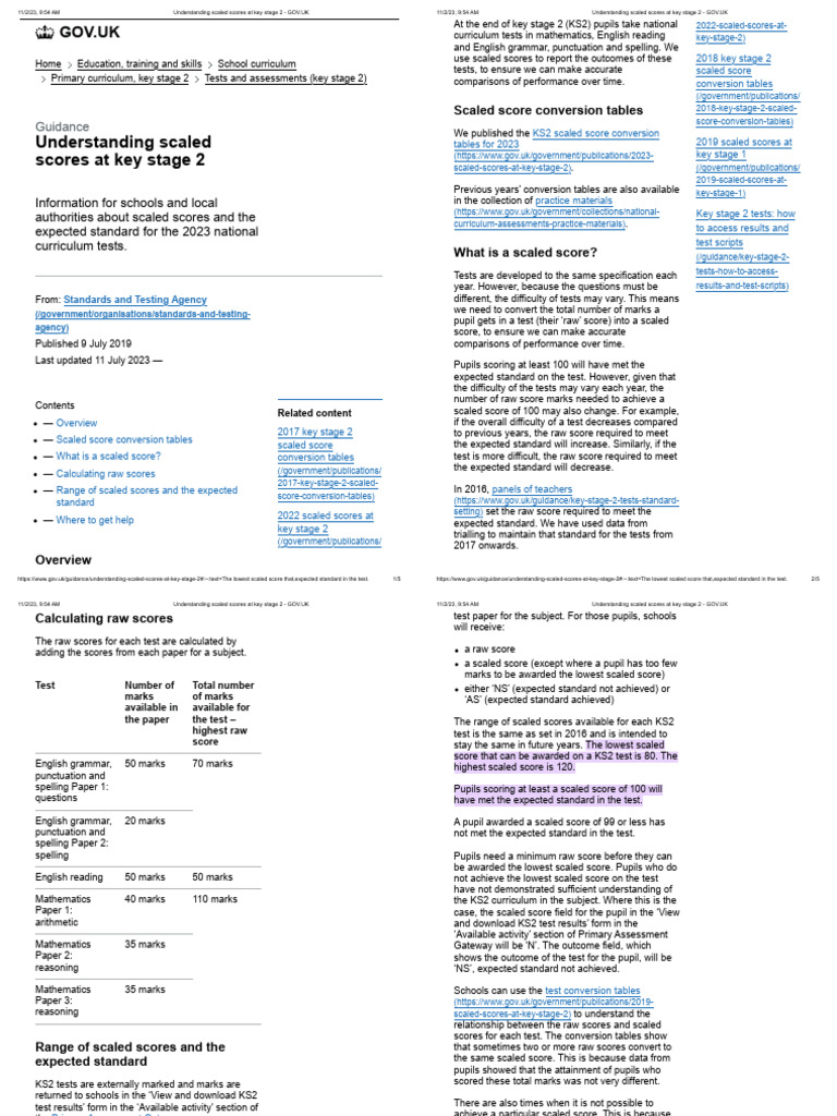 Understanding Scaled Scores | PDF | Curriculum