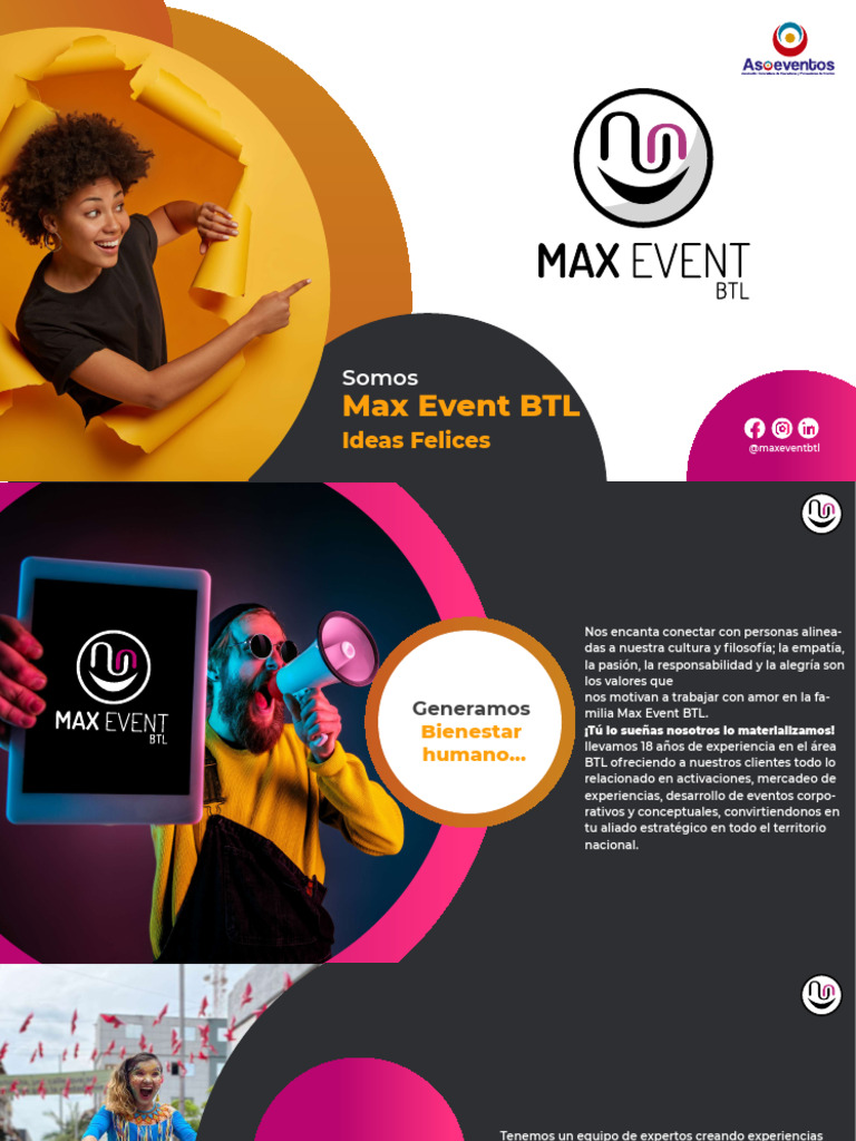 Portafolio de Servicios Max Event BTL Clientes 2024 | PDF