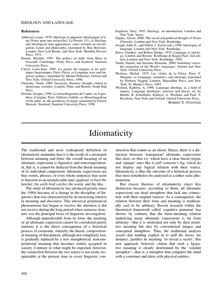 Idioms Encyclopedia Linugistics | PDF | Idiom | Semantics