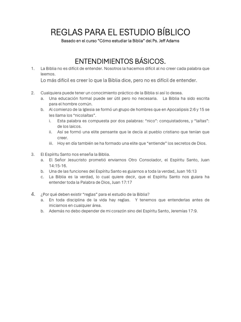 Reglas de estudio bíblico | PDF | Biblia | Cristo (título)