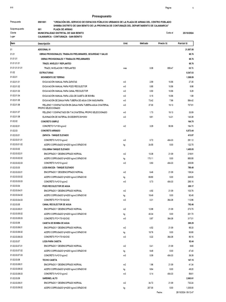 Presupuestocliente | PDF | Materiales de construcción | Ingeniería de Edificación
