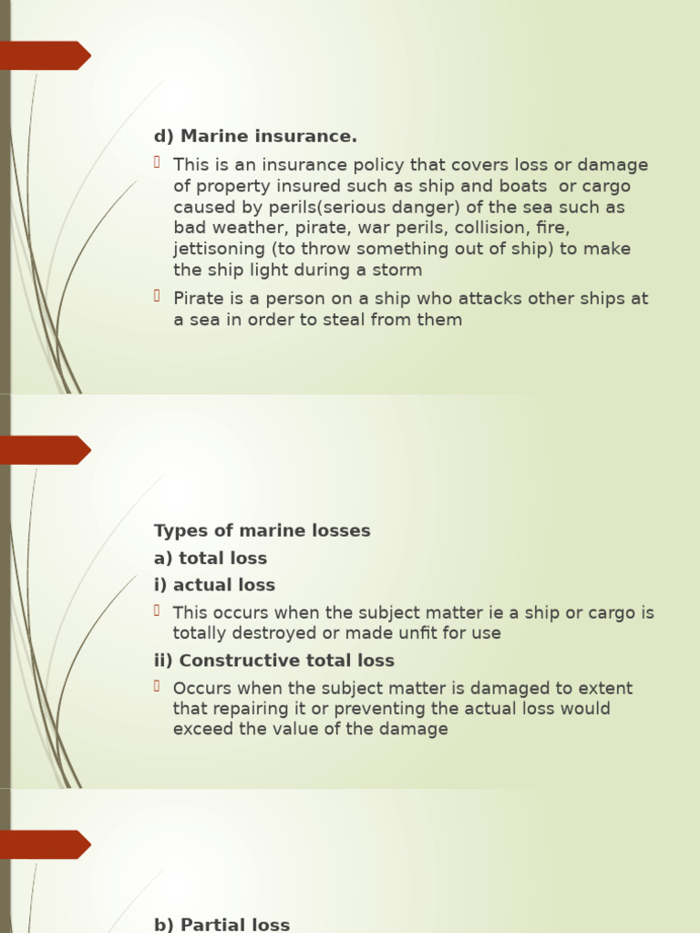 Form Four Insurance Notes | PDF | Insurance | Ships