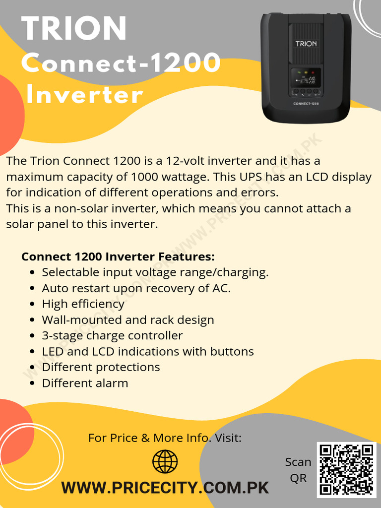 Trion Connect 1200 Inverter | PDF | Power Inverter | Battery Charger