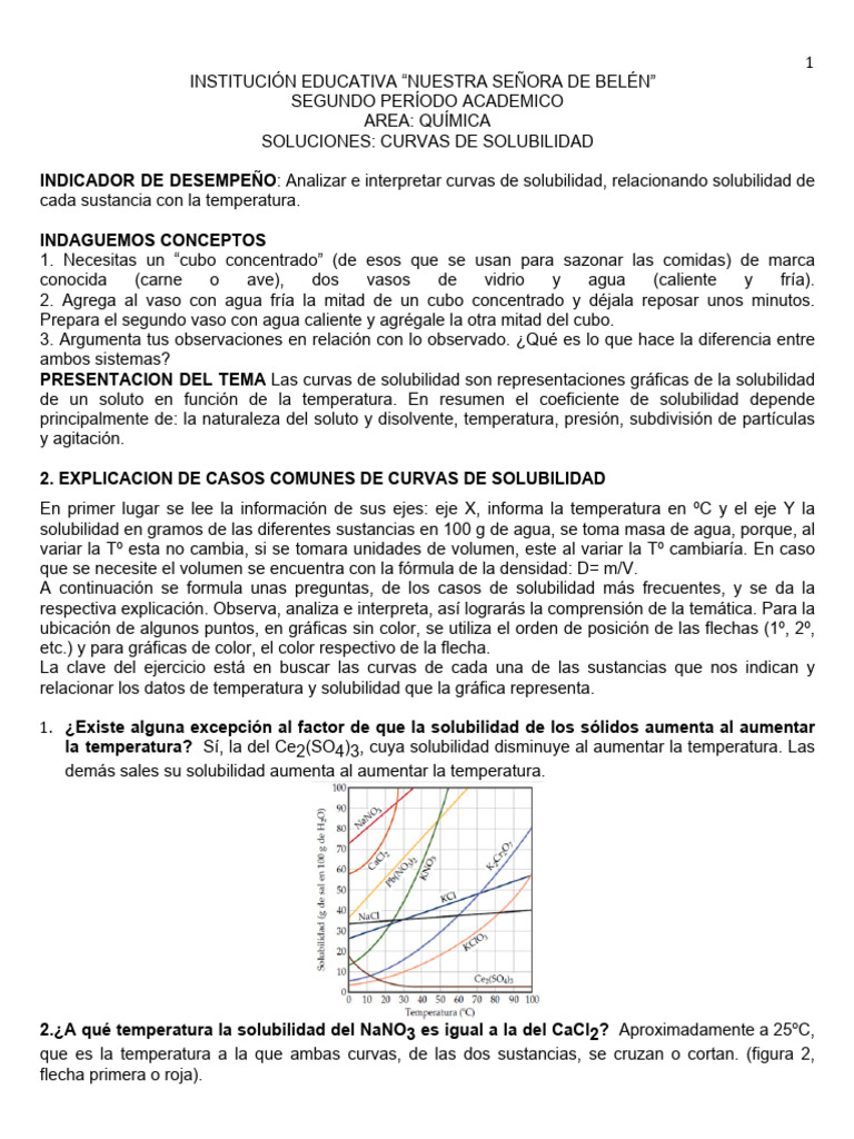 Soluciones - Solubilidad 2024 | PDF | Solubilidad | Materiales