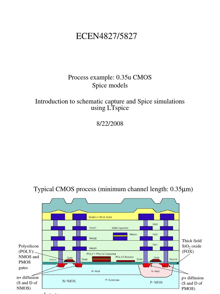5827 Simulation Intro LTspice | PDF | Mosfet | Cmos