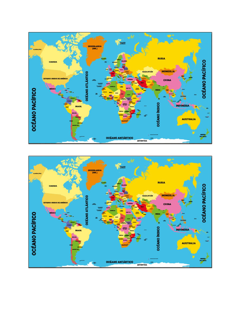 Mapa Mundi Abecedario en Ingles | PDF