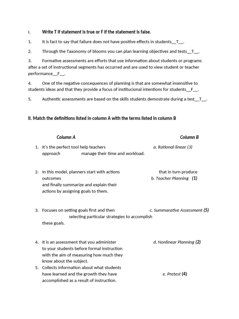 Teacher Planning and Assessment Insights | PDF | Educational Assessment ...
