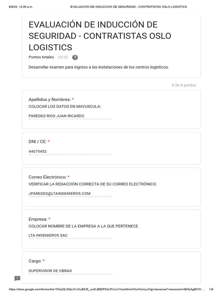 Inducción de Seguridad en Oslo Logistics | PDF