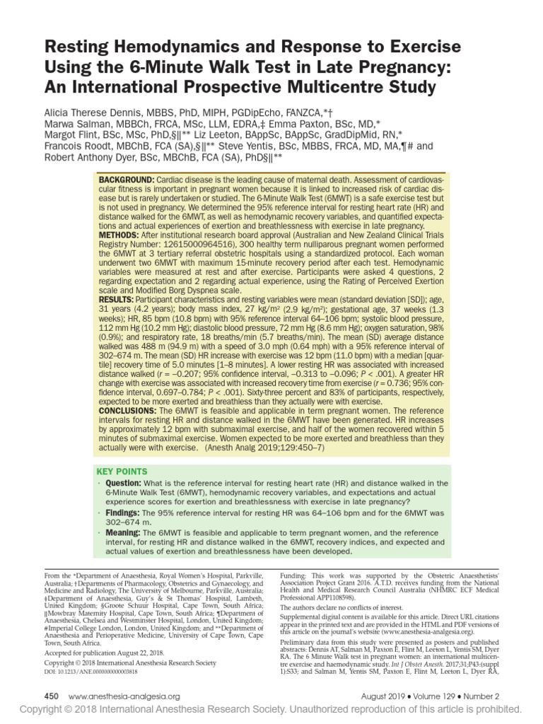 Resting Hemodynamics and Response to Exercise.26 | PDF | Heart Rate ...
