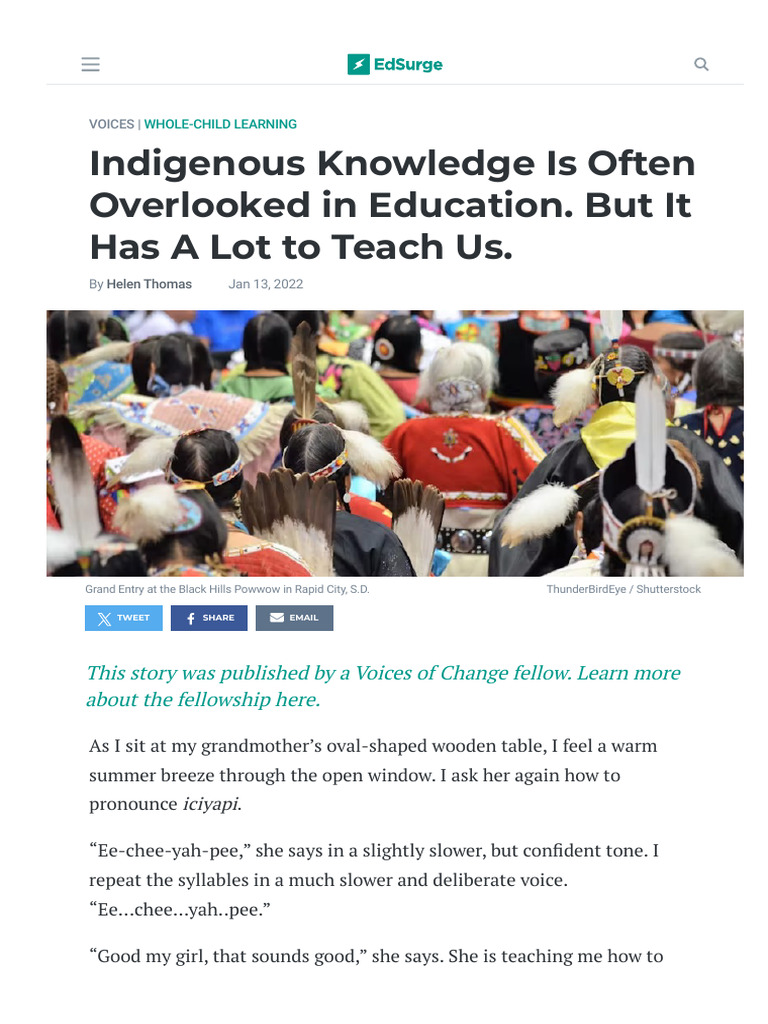 Indigenous Knowledge Education | PDF | Learning | Knowledge