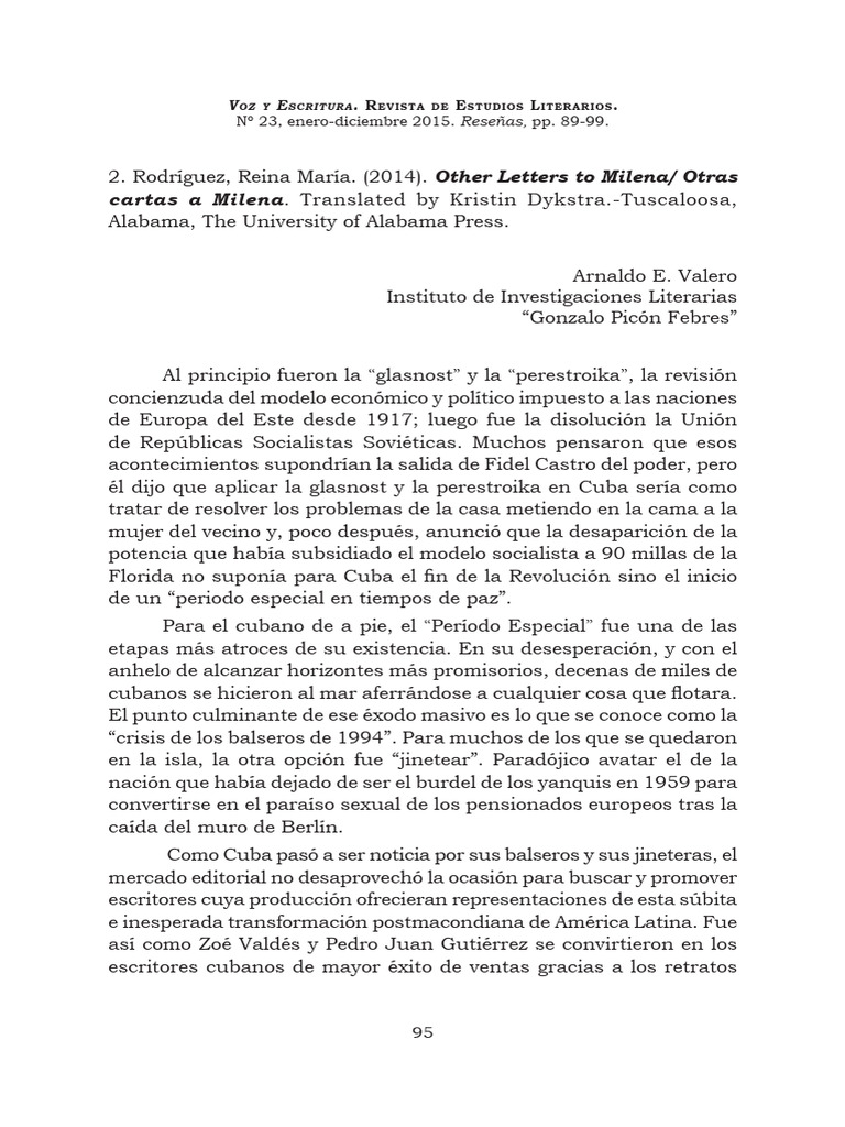 Otras Cartas A Milena | PDF | Cuba