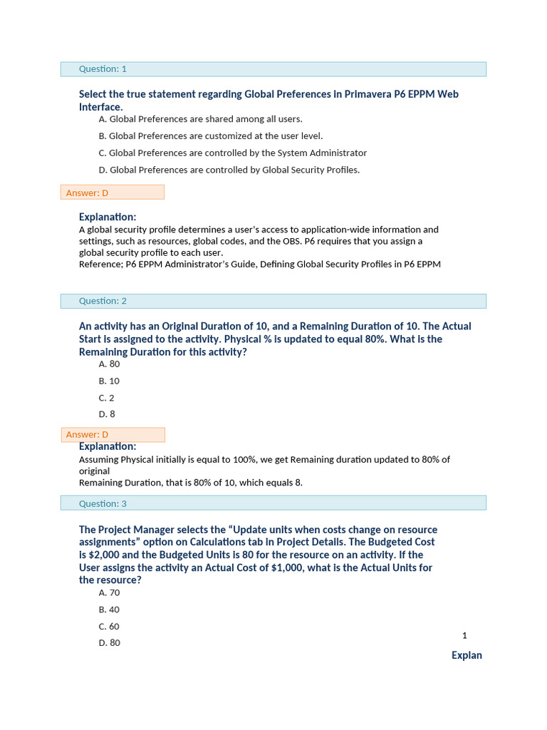 325652456-Primavera-Questions-Key-Explanation | PDF | Computing
