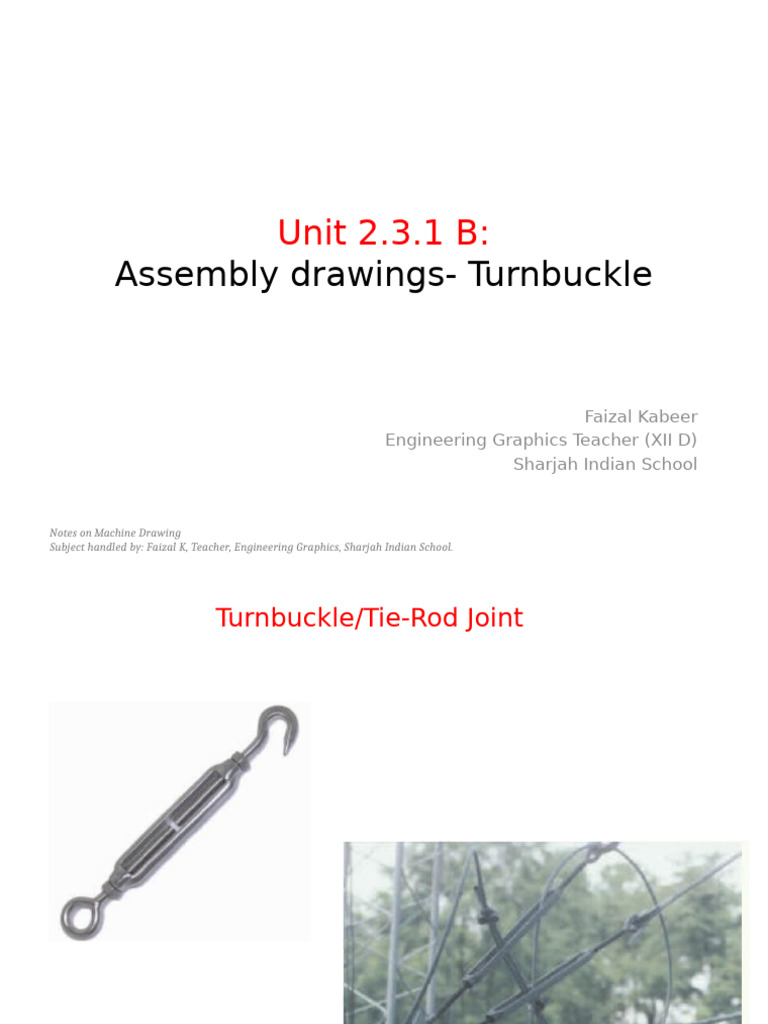 Turnbuckle Assembly Drawing Guide | PDF