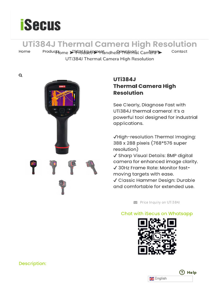 UTi384J High Resolution Thermal Camera 384x288 High Temp | PDF