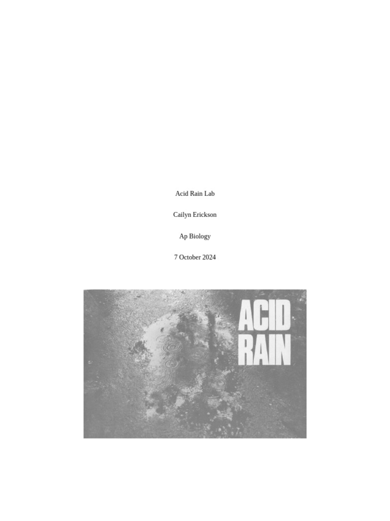 Acid Rain Lab Final Draft | PDF | Rain | Germination
