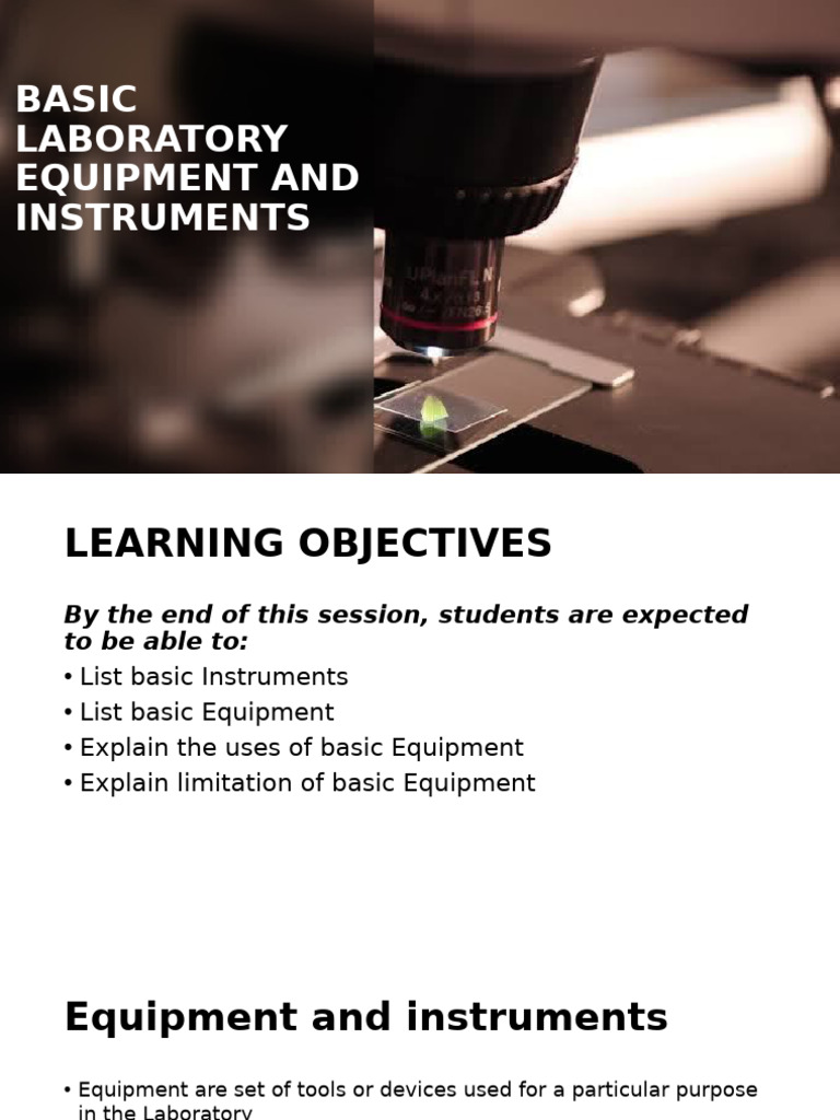 Essential Laboratory Equipment Overview | PDF | Microscopy | Microscope