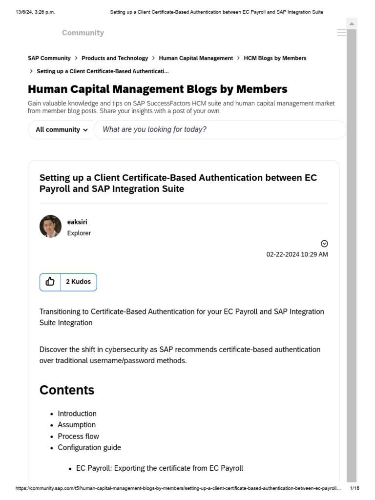 Setting Up A Client Certificate-Based Authentication Between EC Payroll and SAP Integration ...