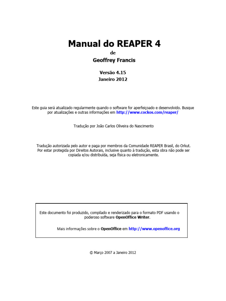 Manual Do REAPER 4 em Português | PDF | Rede mundial de computadores ...