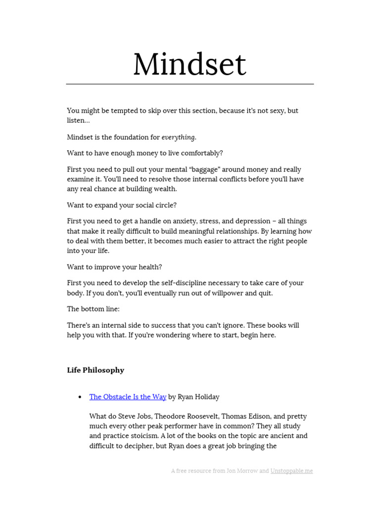 Mastering Mindset for Success | PDF
