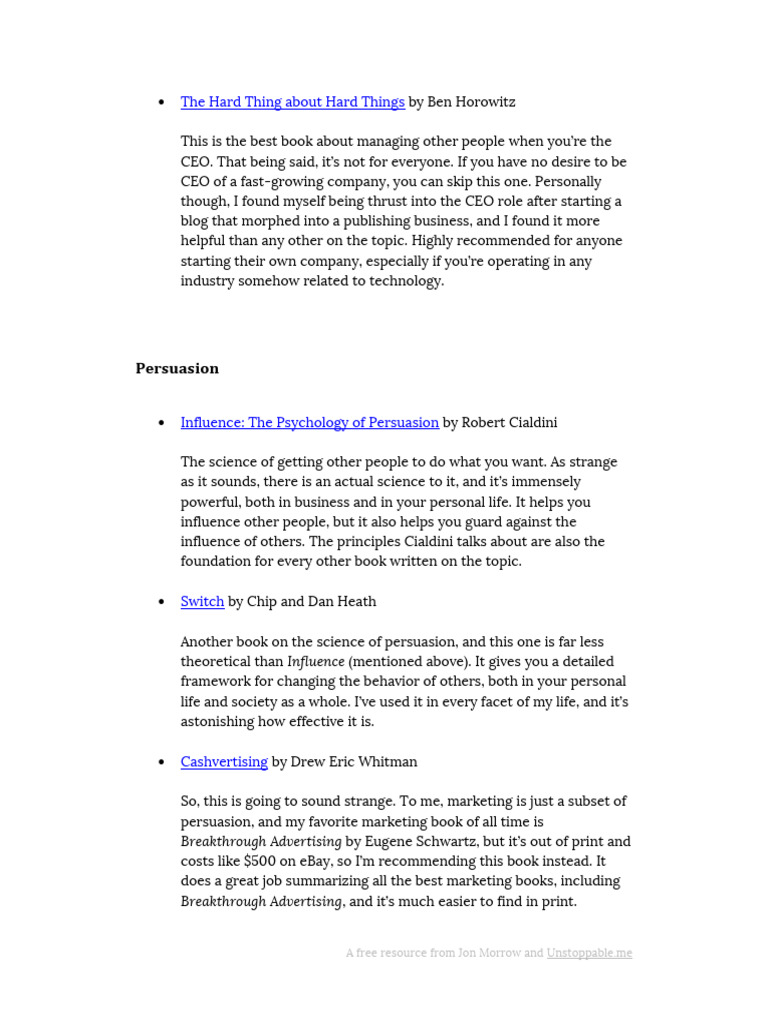 Books for Aspiring CEOs & Persuaders | PDF