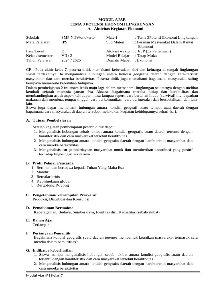 Tema 3. C.1 Peranan Masy Dalam Ekonomi 25 | PDF
