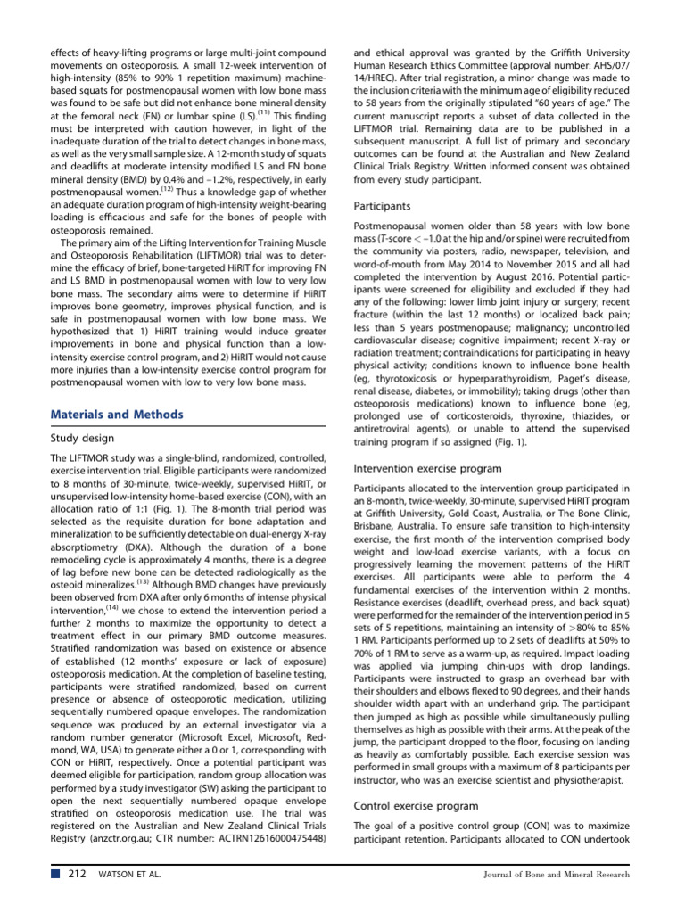 J of Bone Mineral Res - 2017 - Watson - High‐Intensity Resistance and ...